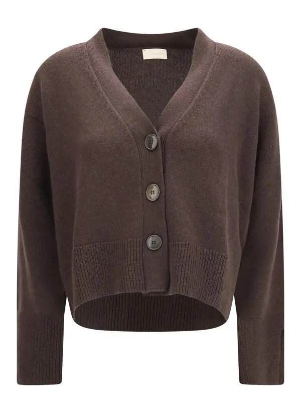 VERYBUSY Cashmere V-neck Buttoned Cardigan Femae - Brown