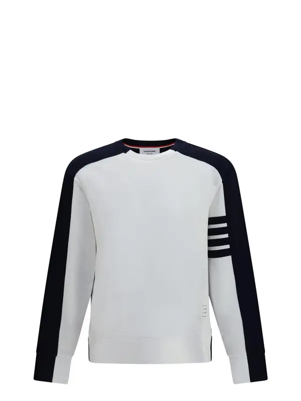 Thom Browne Colorblock Crewneck Sweatshirt With 4-bar Detail - Multicolour
