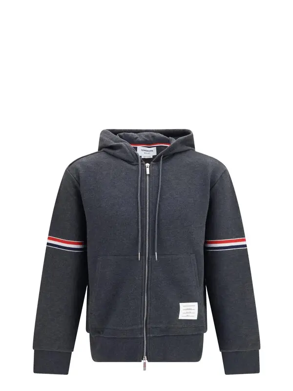 Thom Browne Classic Loopback 4-bar Zip-up Hoodie - Grey