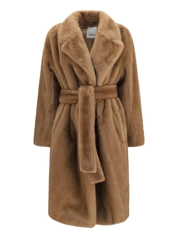 WEEKEND MAXMARA Miss Coat In Faux Fur - Beige