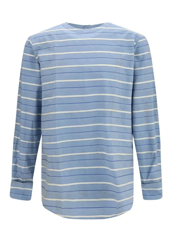 Prada Cotton Shirt With Back Buttons - Light Blue