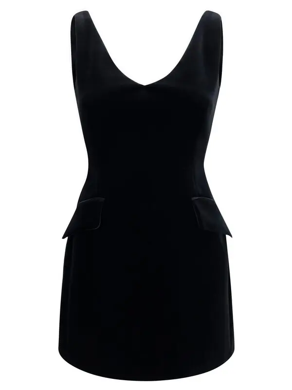 Max Mara Tefrite Structured V-neck Dress Feale - Black