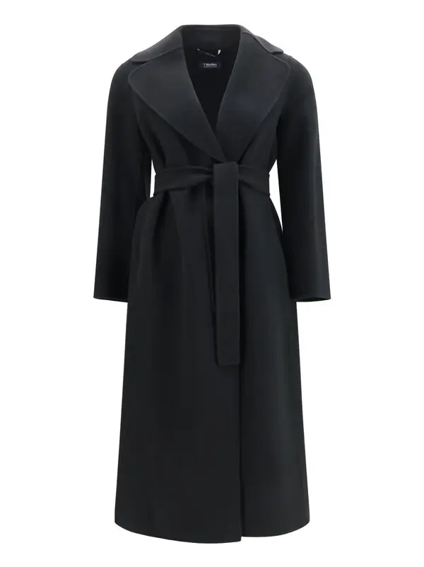 WEEKEND MAXMARA Poldo Virgin Wool Coat - Black