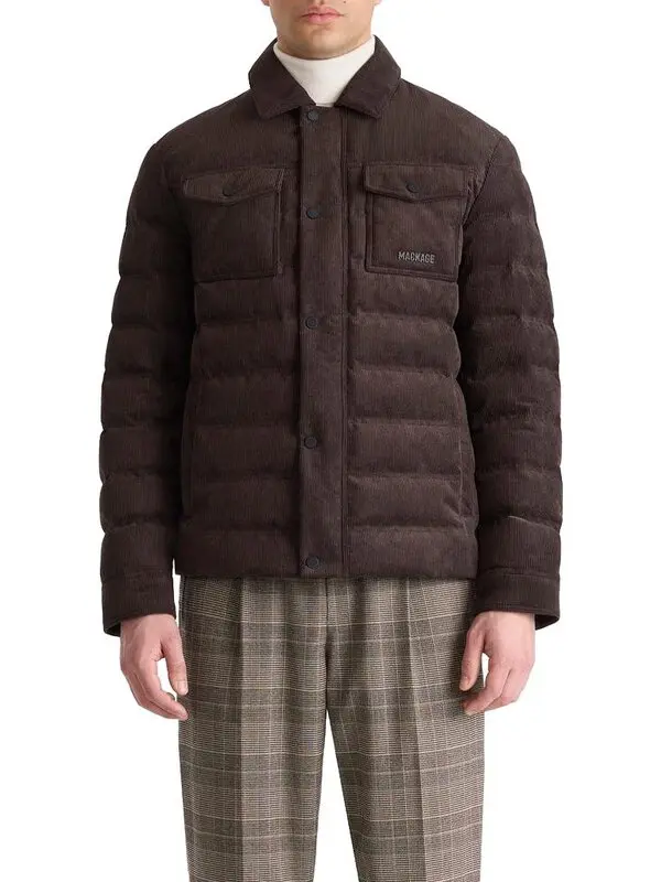 Mackage Cohen Corduroy Puffer Jacket - Coffee