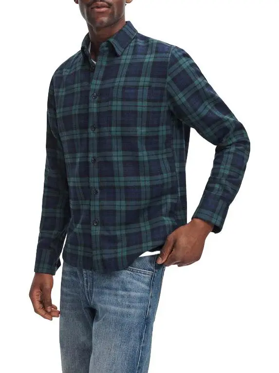 Rag & Bone Cpo Flannel Shirt Jacket - Blugreen