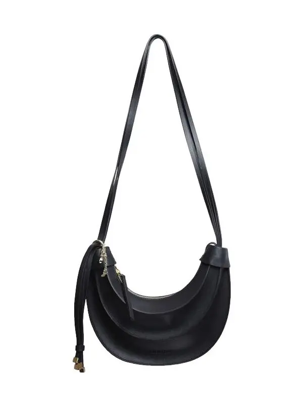 Farm Rio Small Leather Banana Crossbody Bag - Black