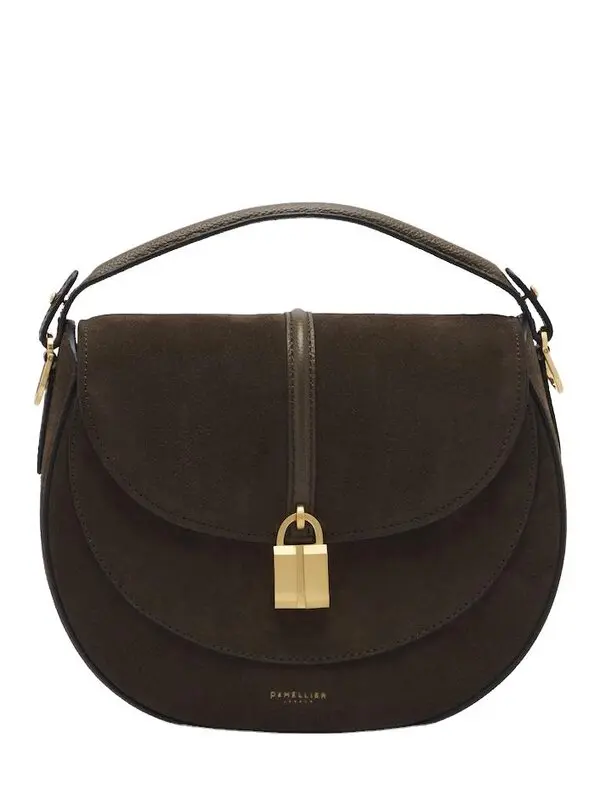 DEMELLIER Siena Saddle Small Suede Shoulder Bag - Brown