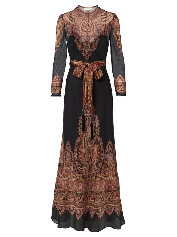 Zimmermann Ascent Paisley Linen And Silk Maxi Dress - Multicoloured