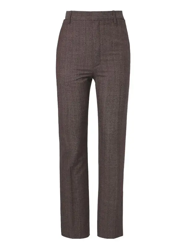 Victoria Beckham Pinstripe Straight Pants - Brown