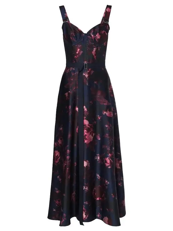 Erdem Belted Floral Bustier Dress - Multicoloured