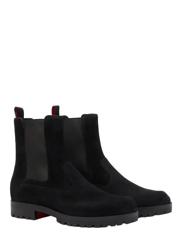 CHRISTIAN LOUBOUTIN Cavernos Suede Chelsea Boots - Black