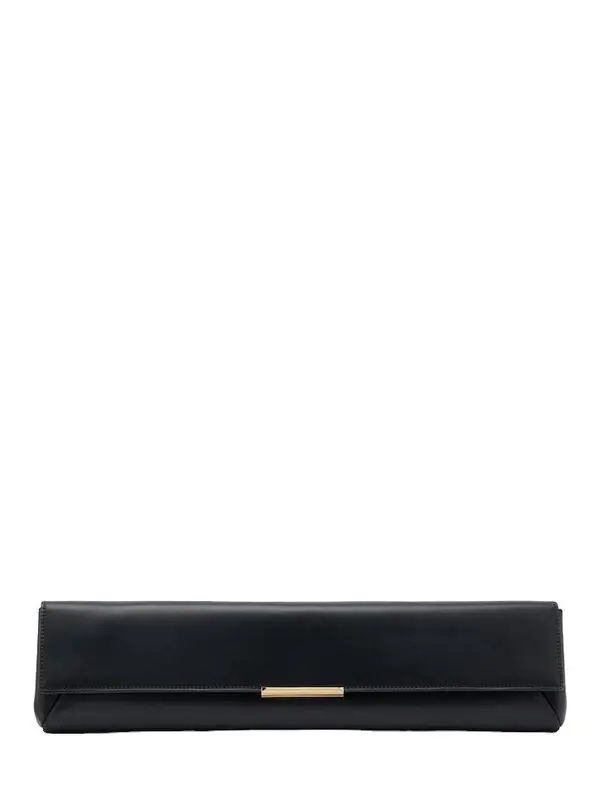 Balmain Small Leather Clutch - Black