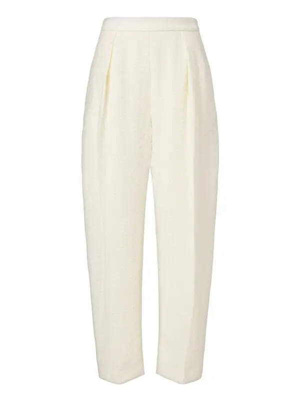 RÓHE Wool-blend Bouclé Barrel-leg Pants - Beige