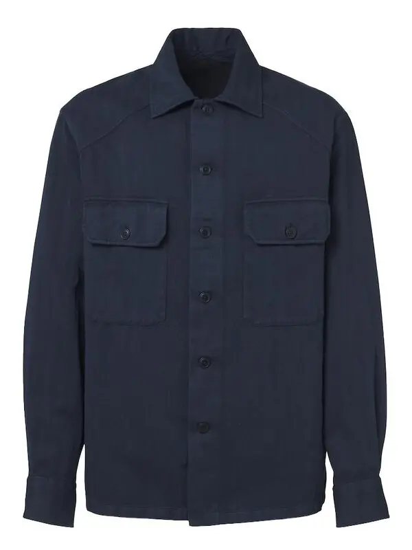 Ralph Lauren Purple Label Cotton And Linen Shirt - Blue