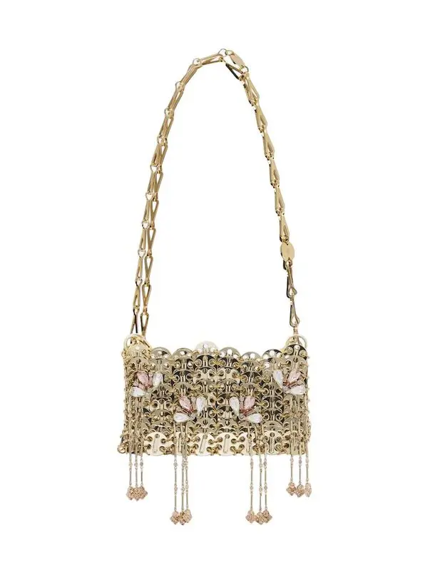 Rabanne Iconic Nano 1969 Embellished Shoulder Bag - Gold