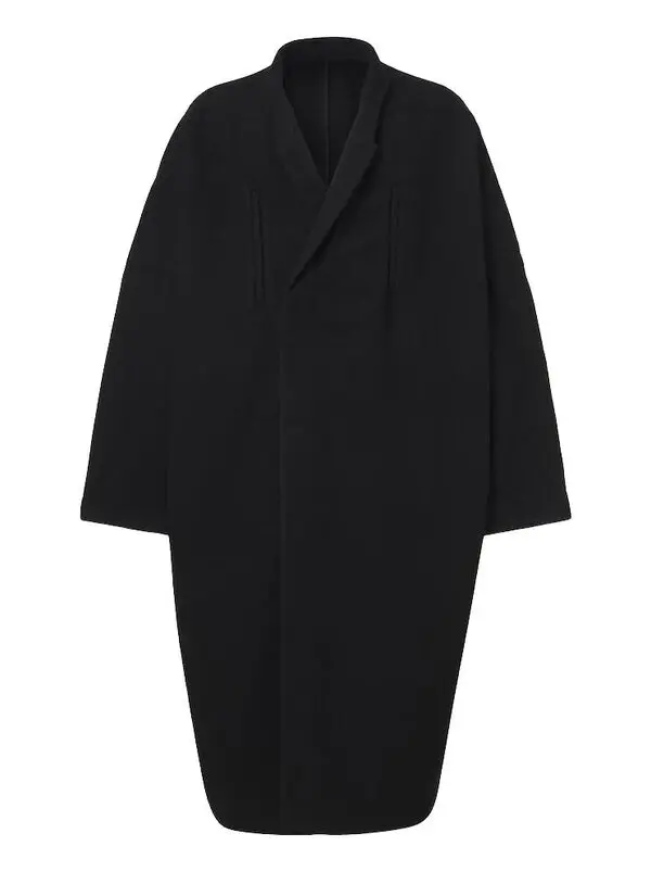 Rick Owens Poiret Virgin Wool Coat - Black