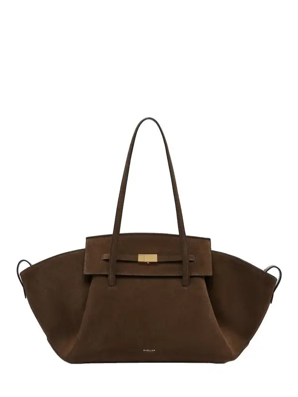 DEMELLIER Brooklyn Large Suede Shoulder Bag - Brown