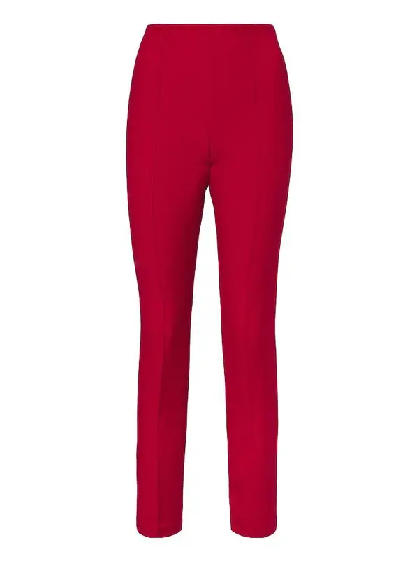 Roland Mouret Cropped Wool And Silk Slim Pants - Red