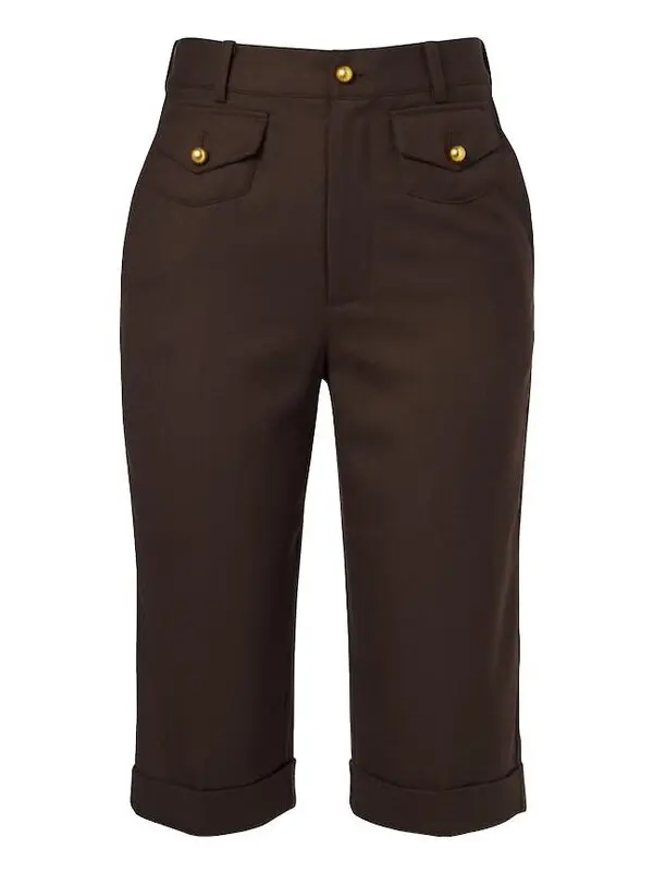 XU ZHI Wool Capri Pants - Brown