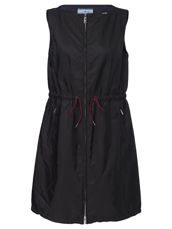 Prada Re-nylon Zip-up Minidress - Black