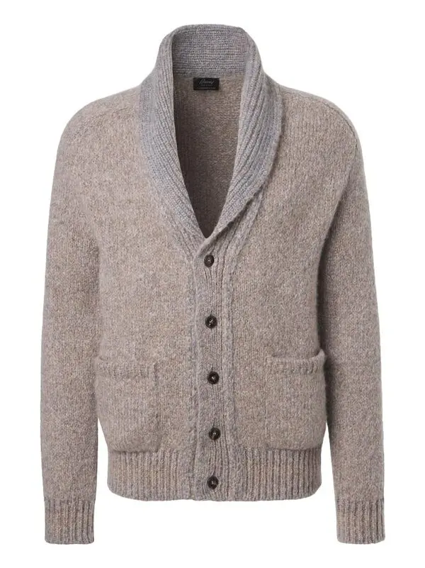Brioni Cashmere And Silk Cardigan - Beige