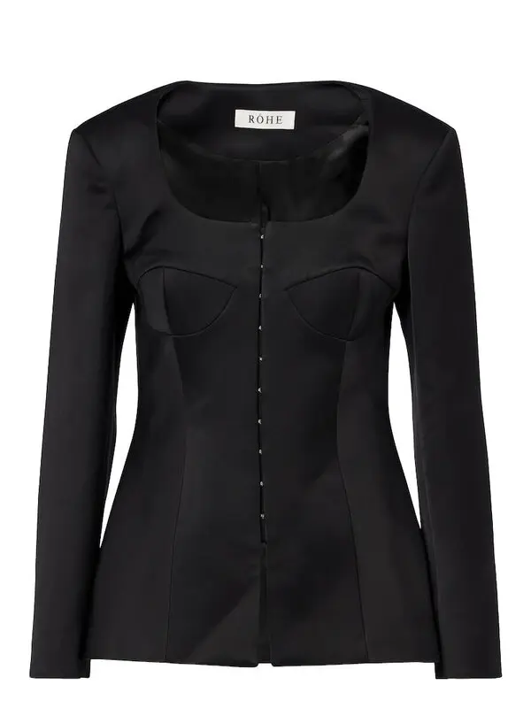 RÓHE Satin Jacket - Black