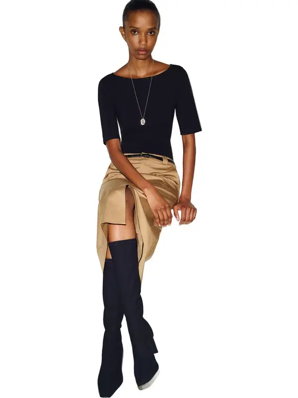REFORMATION Rosa Stretch Knee Boot Neoprene - Black