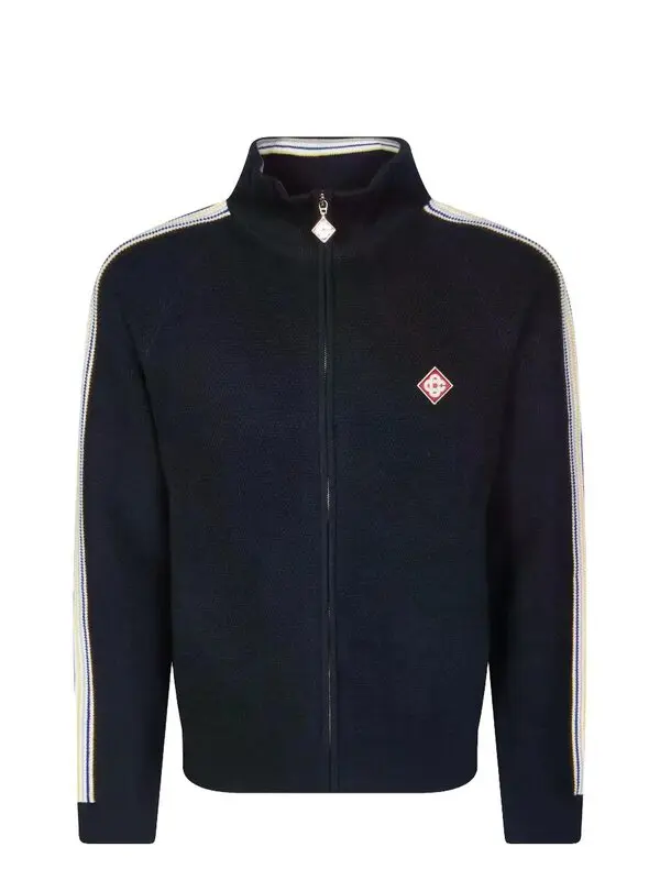 Casablanca Logo-patch Zip-up Sweater - Blue