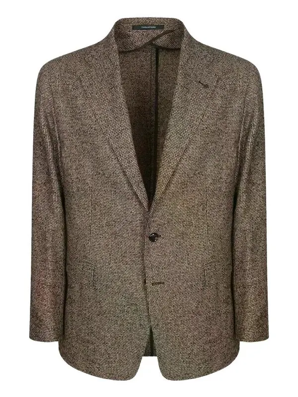 Tagliatore Basket-weave Single-breasted Blazer - Brown