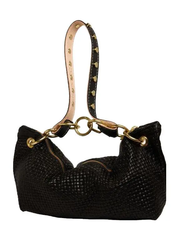 BEALICE Leather Embossed Shoulder Bag - Black