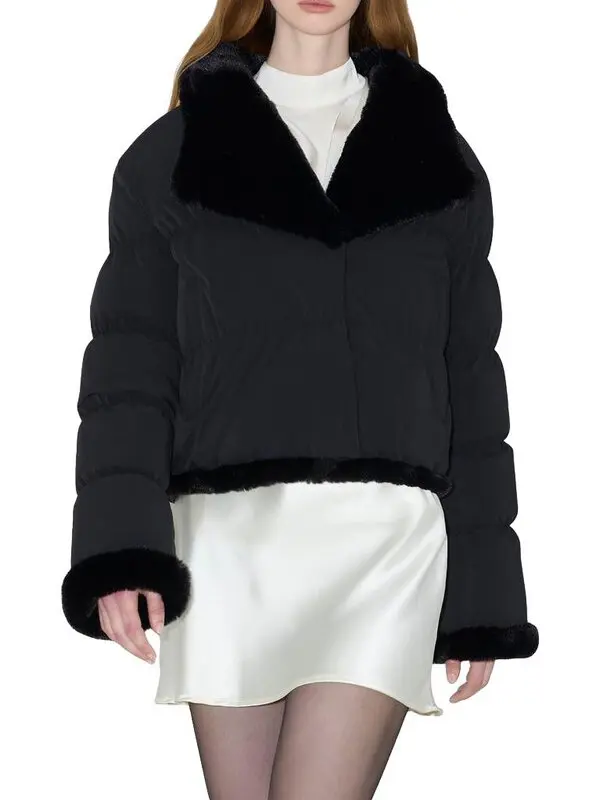 Soia & Kyo Adair Reversible 700-fill-power Down Jacket - Black