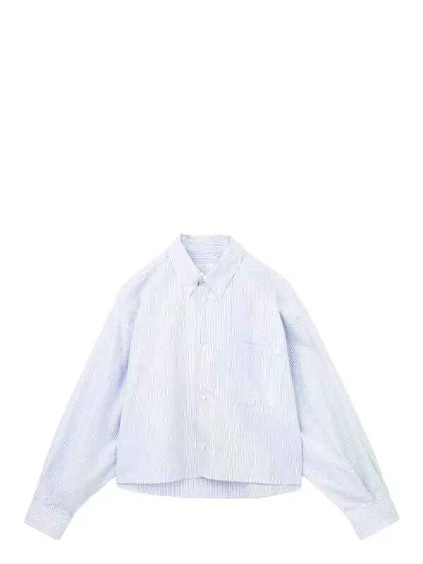 A.p.c. Striped Cropped Shirt - Blue