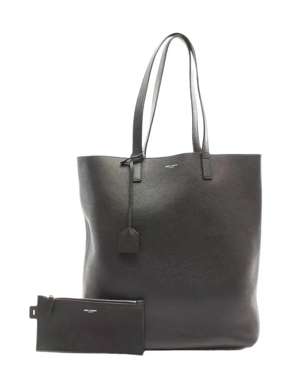 Saint Laurent 2010s Bold Leather Tote Bag - Black