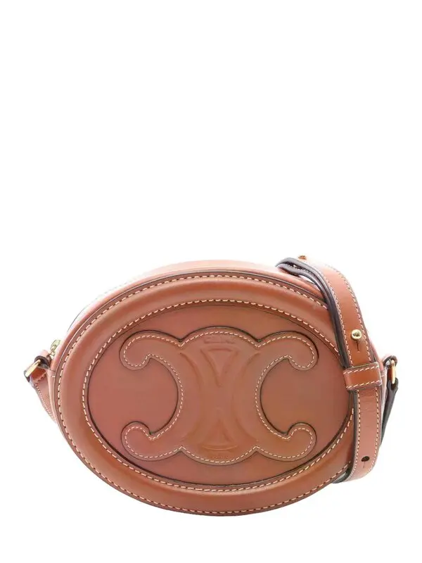 Celine 2010s Triomphe Cuill Shoulder Bag - Brown