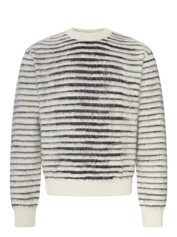 TOM FORD Striped Crew Neck Sweater With Hairy Effect - Multicolor