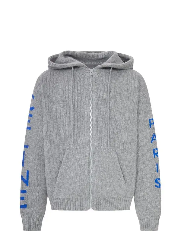 Celine Hooded Ribbed Knit Zip-up Cardigan - Multicolor