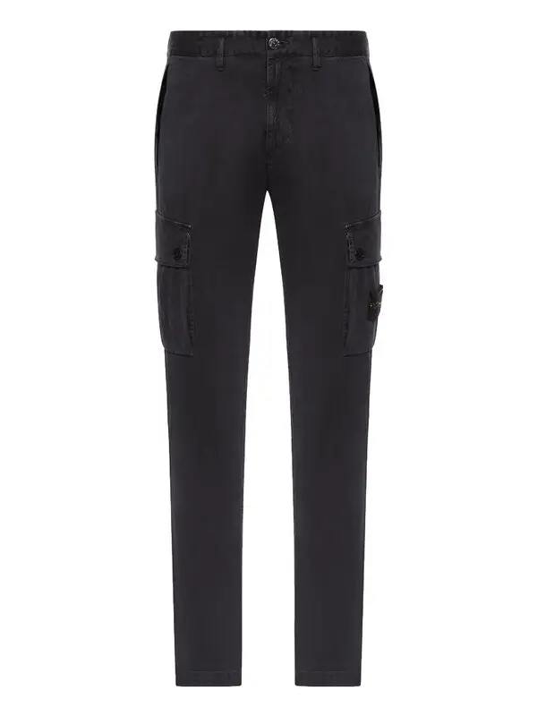 Stone Island Compass Logo Cargo Pants - Black