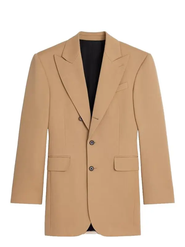 Celine Colonne Wool Jacket With Diagonal Weave - Multicolor