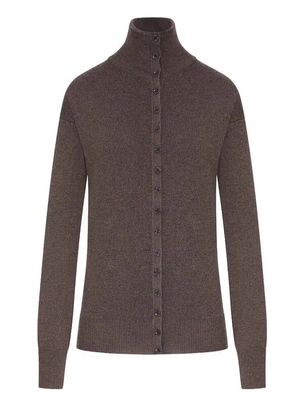 LEMAIRE Fine Wool Button-front Cardigan - Brown