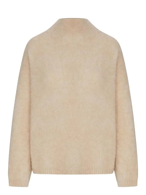 FORTE_FORTE Alpaca Blend Sweater With High Neck - Cream