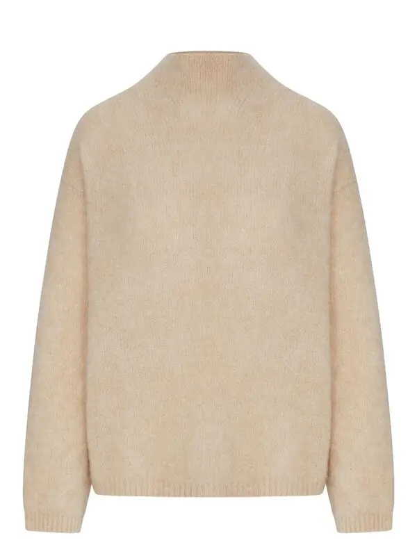 FORTE_FORTE Alpaca Blend Sweater With High Neck - Cream