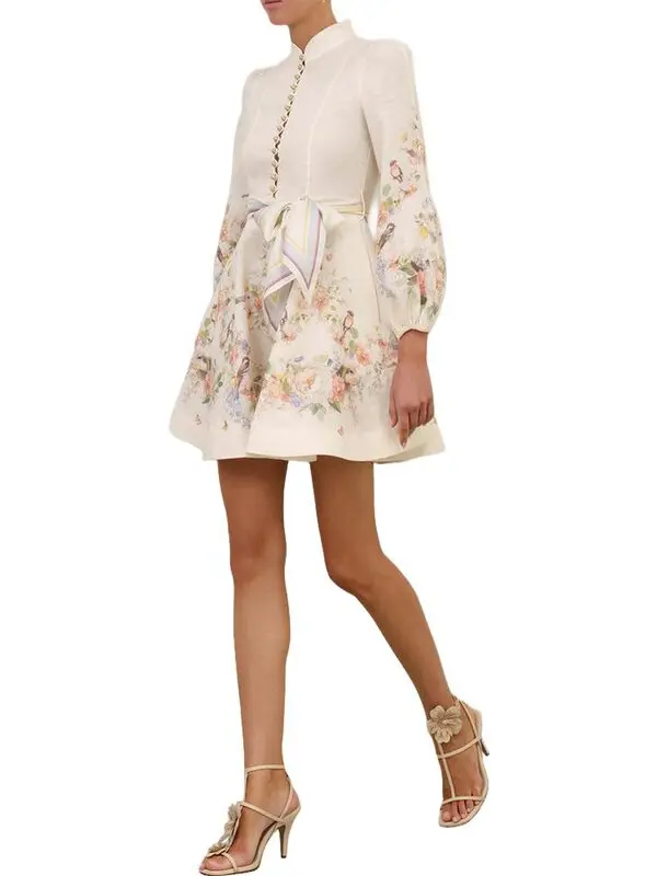 Zimmermann Valiant Buttoned Mini Dress - Cream