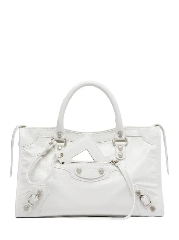 Balenciaga Le City Small Leather Top-handle Bag - White