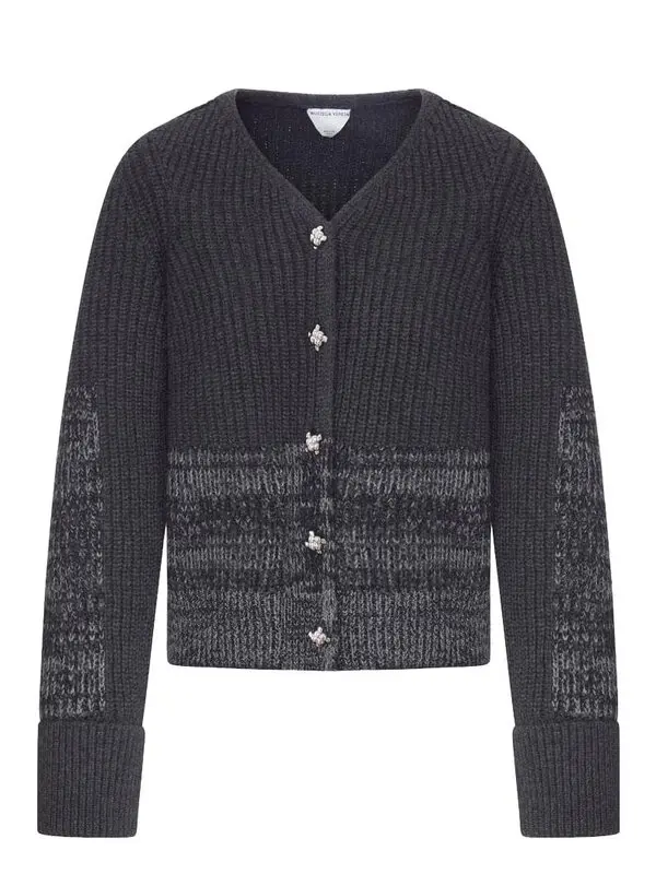 Bottega Veneta Knit Cardigan With Jewel Buttons - Gray
