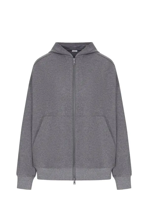 Brunello Cucinelli Zip-up Hoodie - Gray