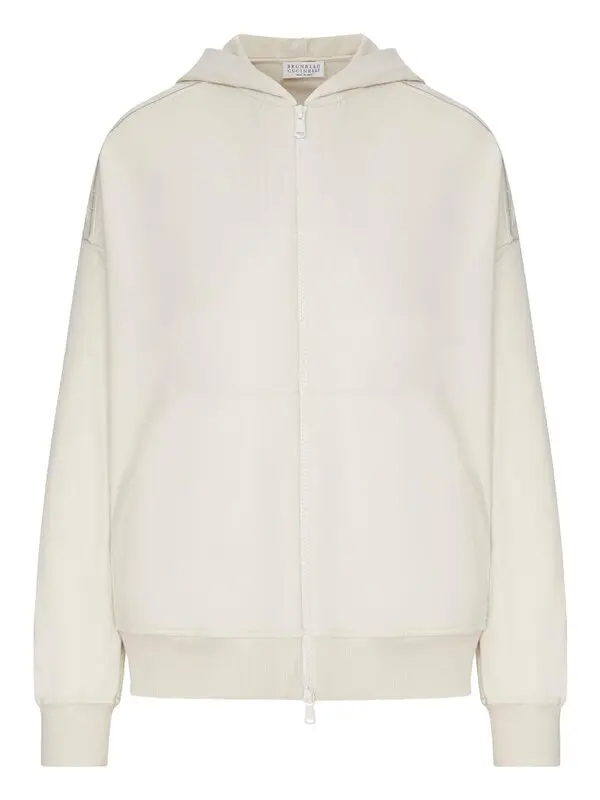 Brunello Cucinelli Zip-up Hoodie - Cream