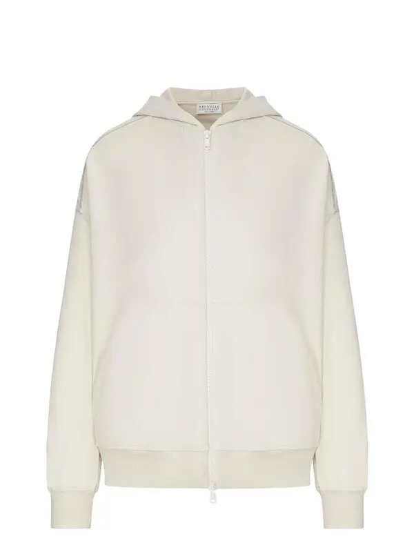 Brunello Cucinelli Zip-up Hoodie - Cream