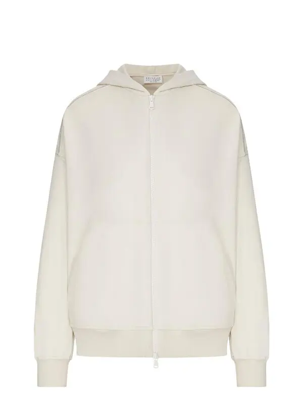 Brunello Cucinelli Zip-up Hoodie - Cream