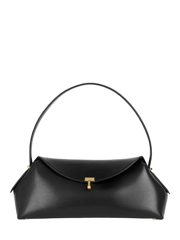 TOTEME T-lock Leather Shoulder Bag - Black