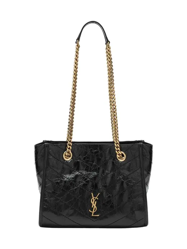 Saint Laurent Niki Small Leather Shopping Bag - Black